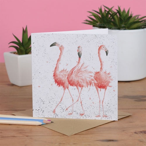 Wrendale Designs Pink Ladies Flamingo Greeting Card - threelittlebears ...