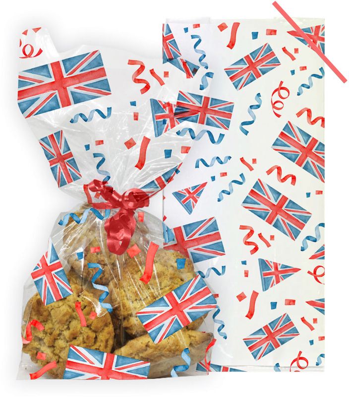 Union Jack Celebration 20 x Treat Party Favour Sweet Cellophane Bags ...