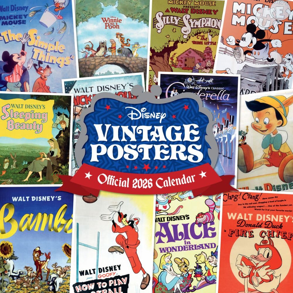 Disney Vintage Posters 2026 Calendar - threelittlebears.co.uk
