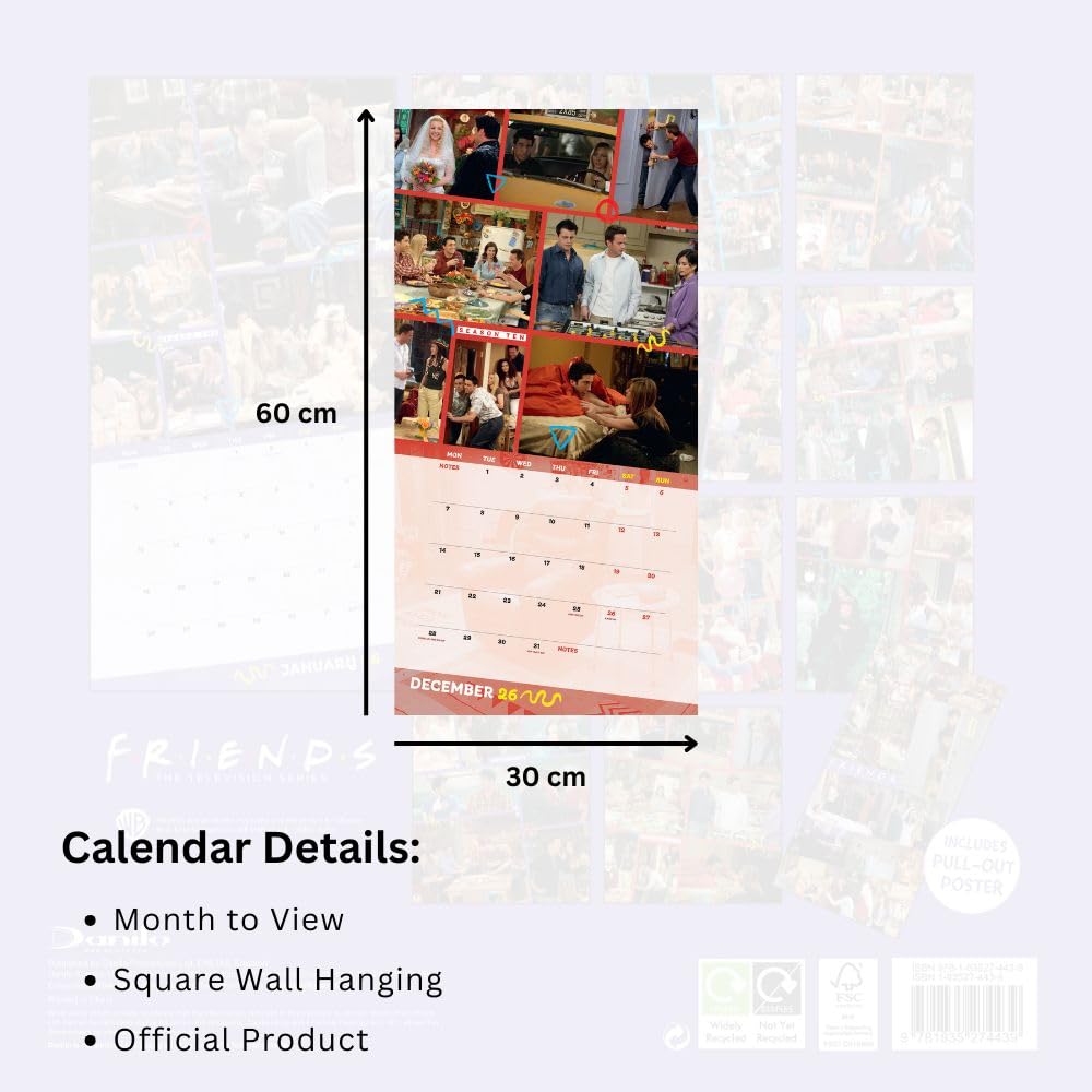 Friends 2026 Wall Calendar - threelittlebears.co.uk