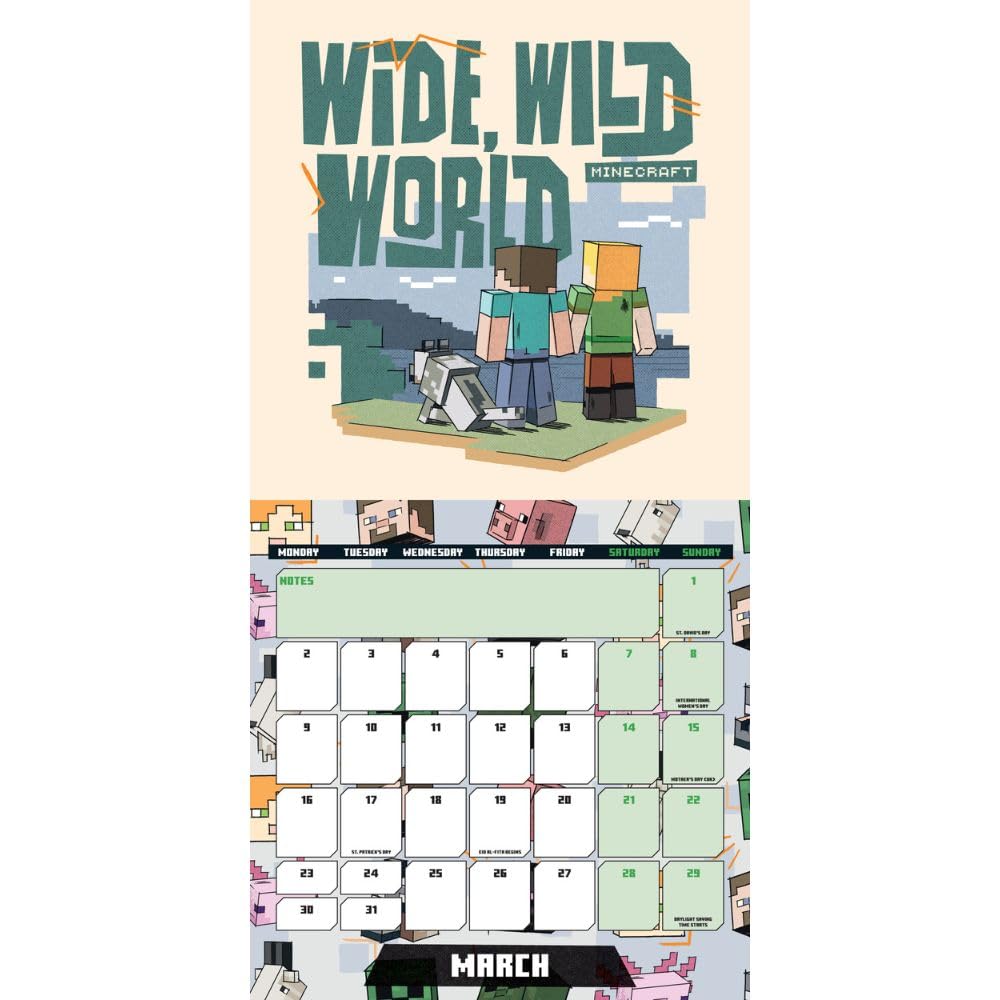 Minecraft Official 2026 Wall Calendar - threelittlebears.co.uk