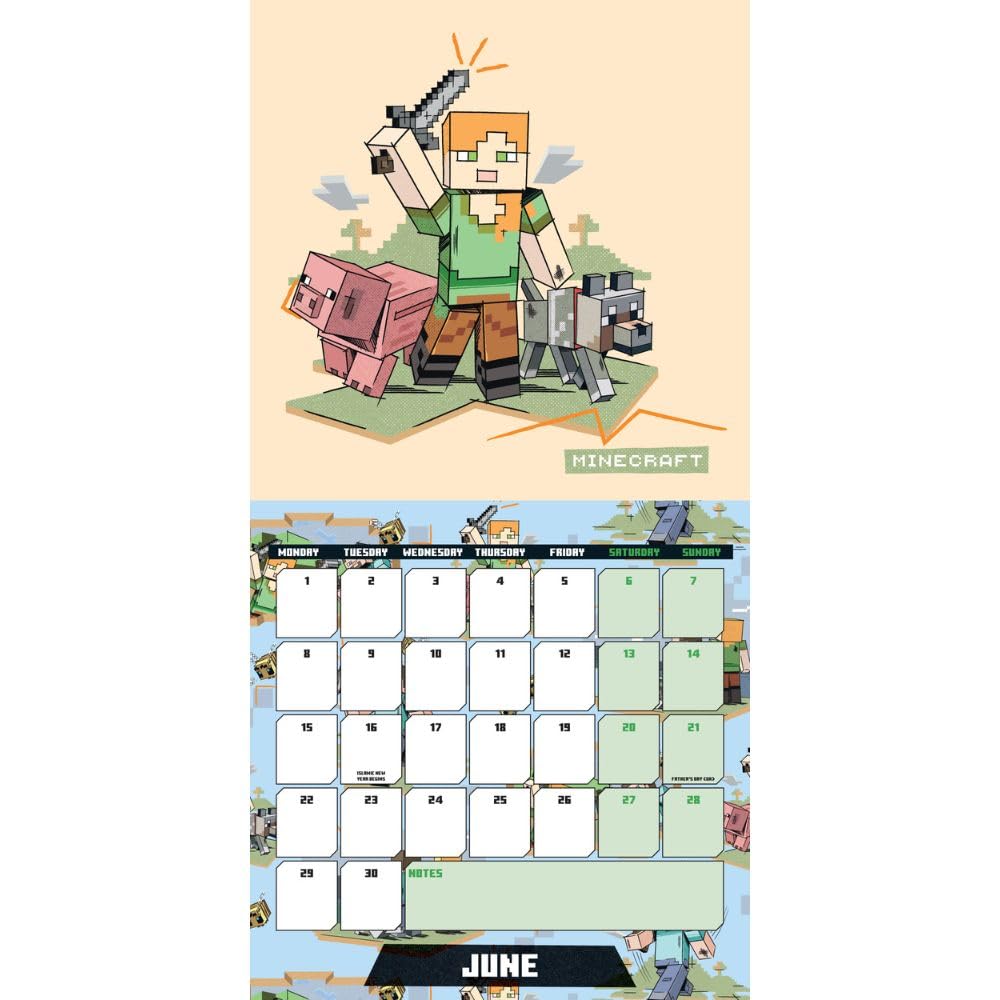 Minecraft Official 2026 Wall Calendar - threelittlebears.co.uk
