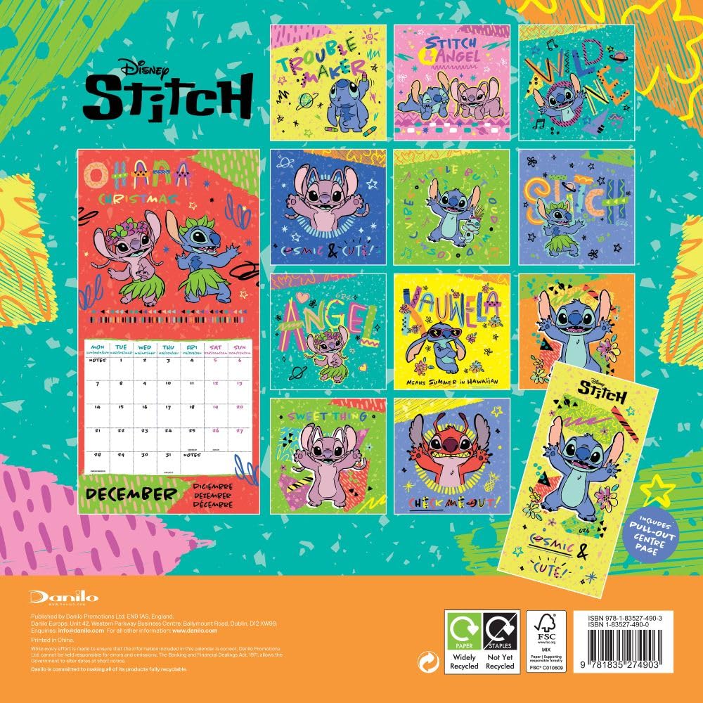 Lilo & Stitch Official 2026 Calendar Disney Officially Licensed ...