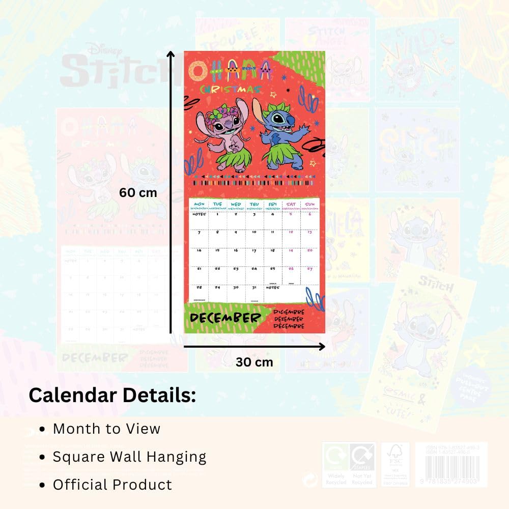 Lilo & Stitch Official 2026 Calendar Disney Officially Licensed ...