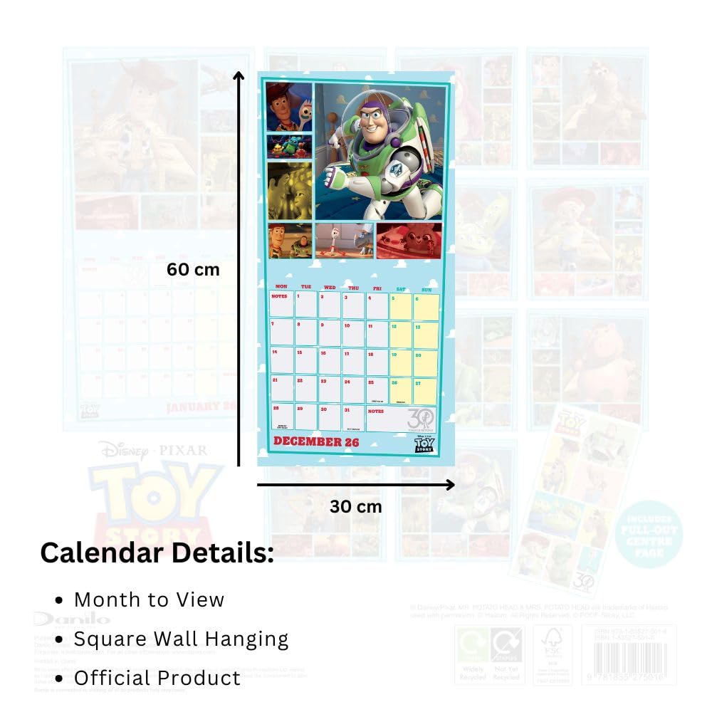 Toy Story 30th Anniversary Disney Pixar 2026 Calendar ...