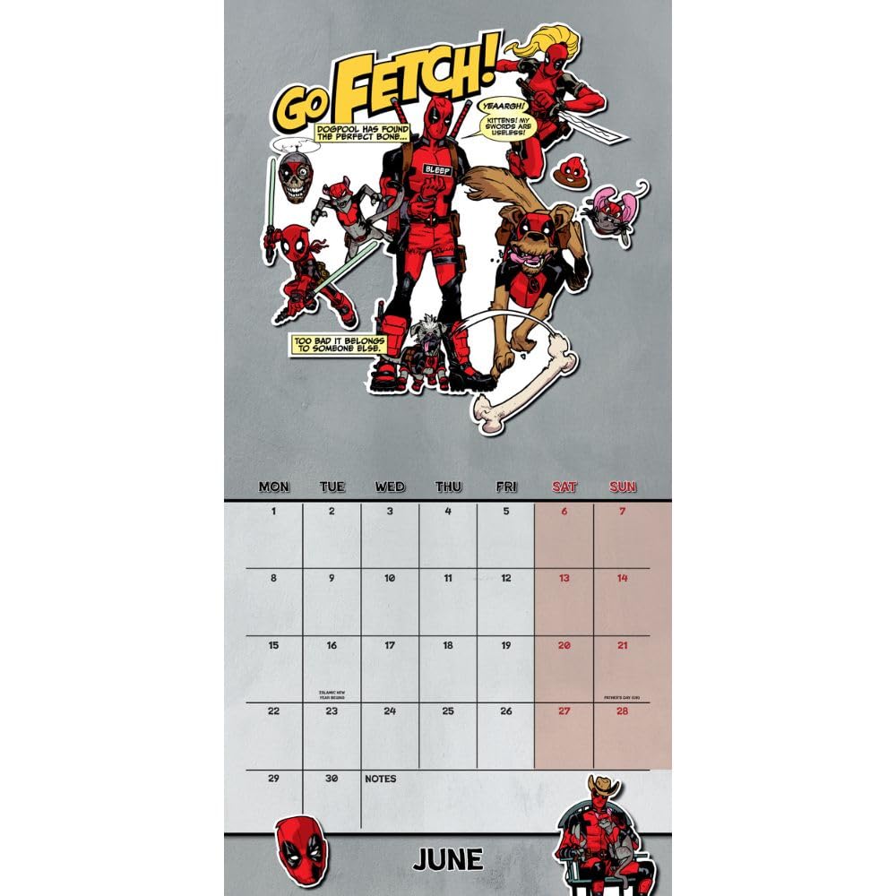 Deadpool Marvel Comics Official 2026 Calendar - threelittlebears.co.uk