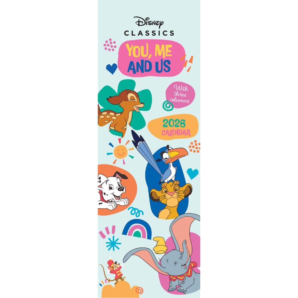 Disney You Me And Us 2026 Slim Wall Calendar - threelittlebears.co.uk