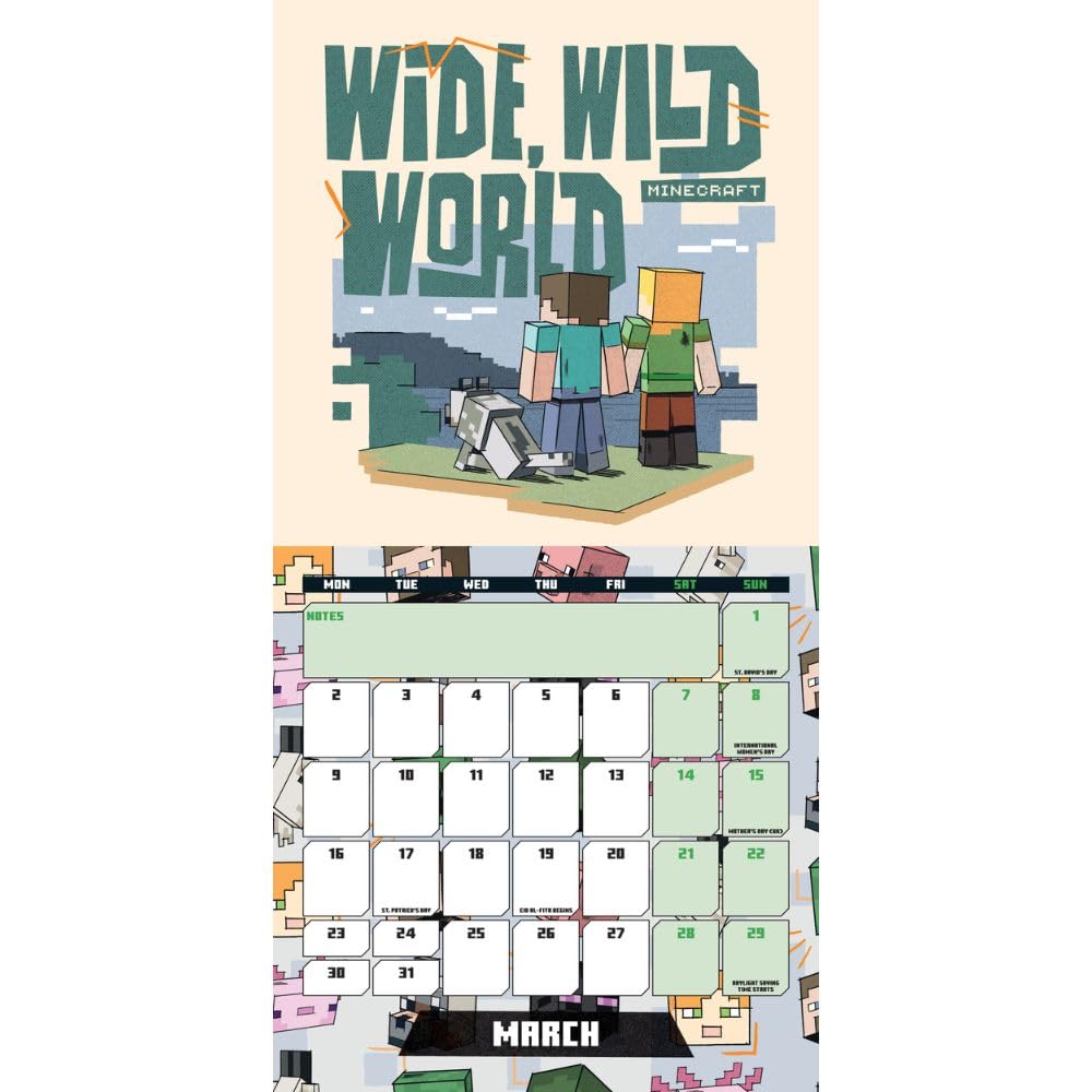 Minecraft Official 2026 Mini Calendar - threelittlebears.co.uk