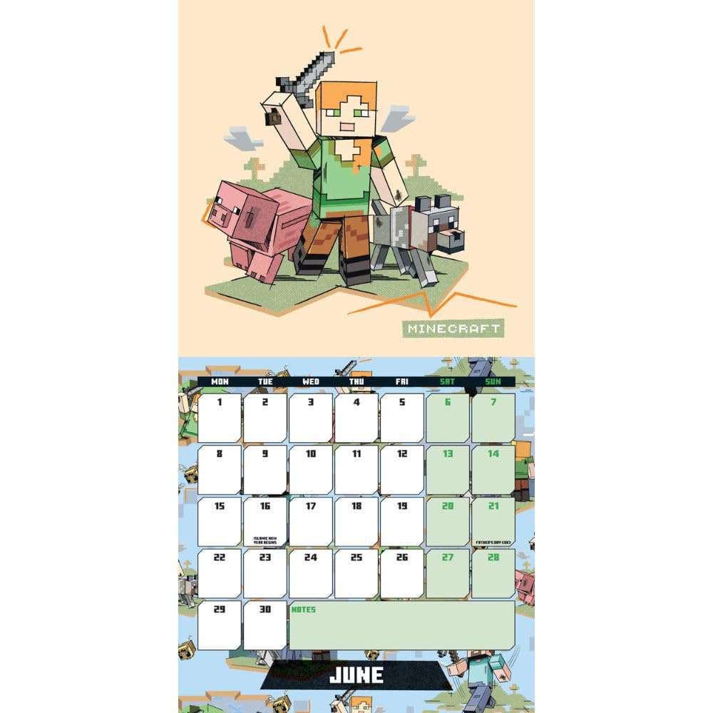 Minecraft Official 2026 Mini Calendar - threelittlebears.co.uk