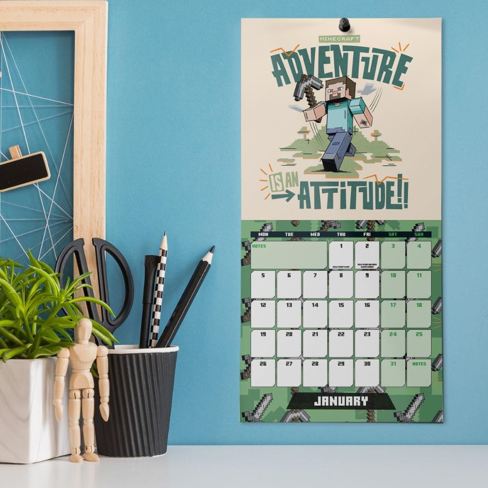 Minecraft Official 2026 Mini Calendar - threelittlebears.co.uk