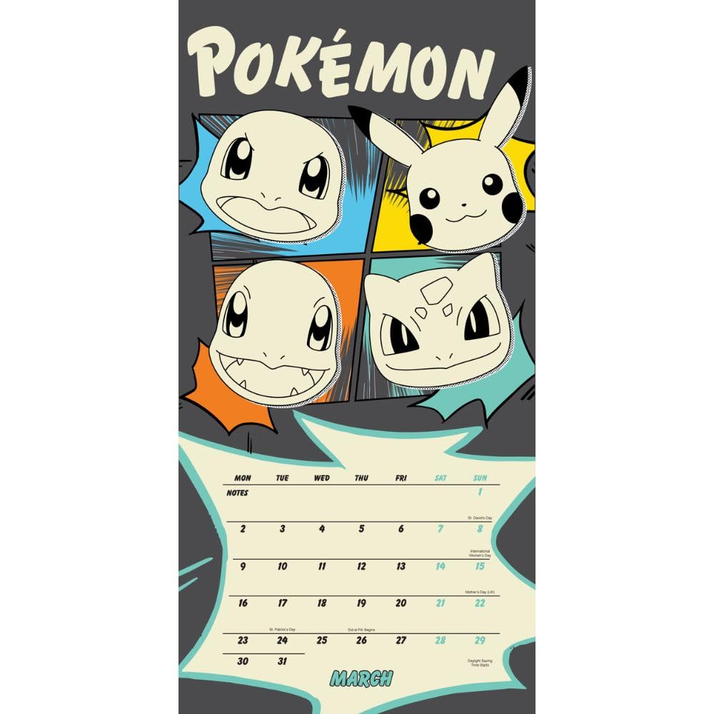 Official Pokemon 2026 Wall Calendar - threelittlebears.co.uk