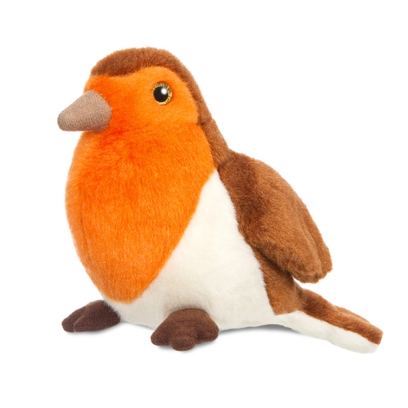 Robin 8 inch Mini Flopsies Soft Bird Toy - Aurora - threelittlebears.co.uk