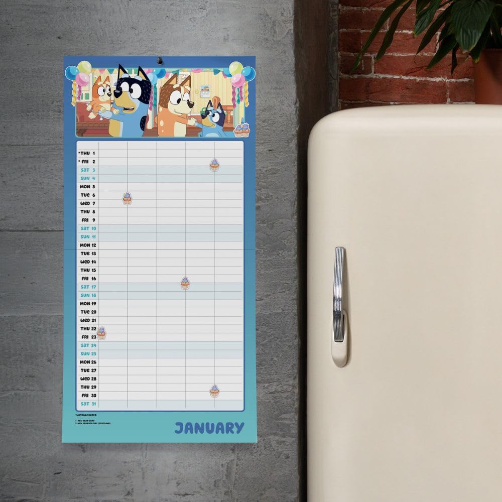 Bluey 2026 Family Organiser Wall Calendar Officially Licensed ...