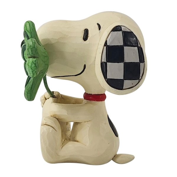 Jim Shore Peanuts Snoopy with Clover Mini Figurine - threelittlebears.co.uk