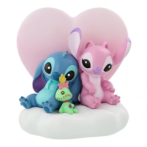 Disney Showcase Light up Stitch and Angel Scene - threelittlebears.co.uk