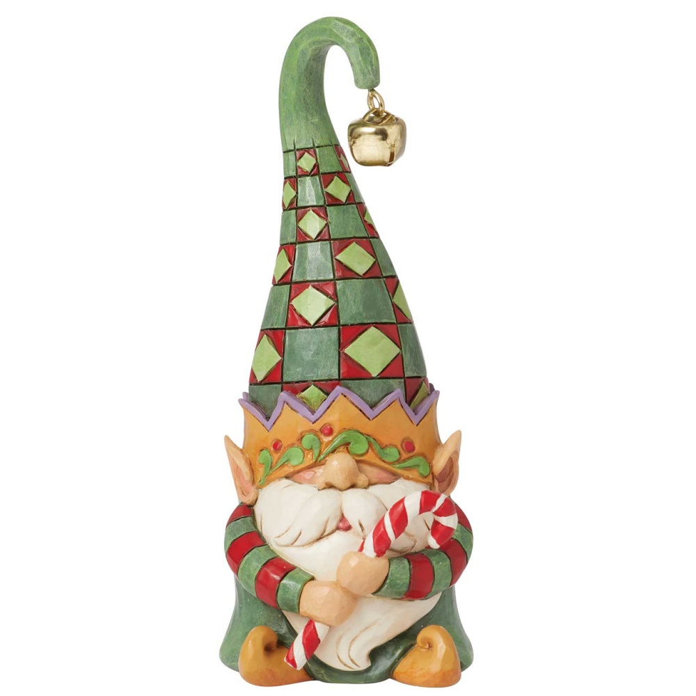 Jim Shore Heartwood Creek Gnome Elf Holding Candy Cane Figurine ...