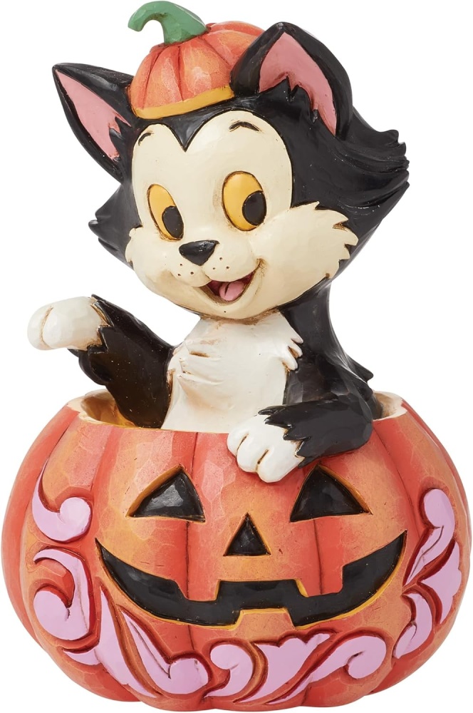 Disney Traditions Figaro The Cat in Halloween Jack-O-Lantern Miniature ...