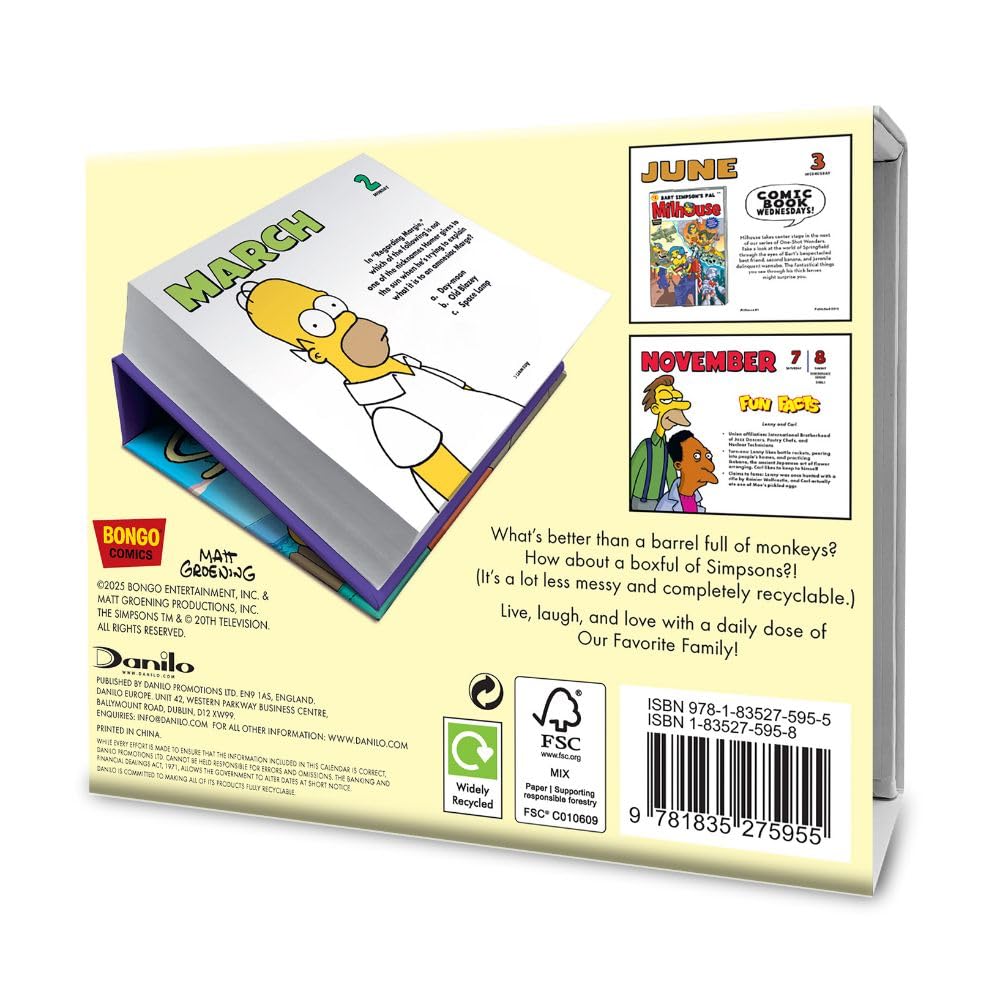 The Simpsons 2026 Desk Block Desk Page a Day Calendar ...