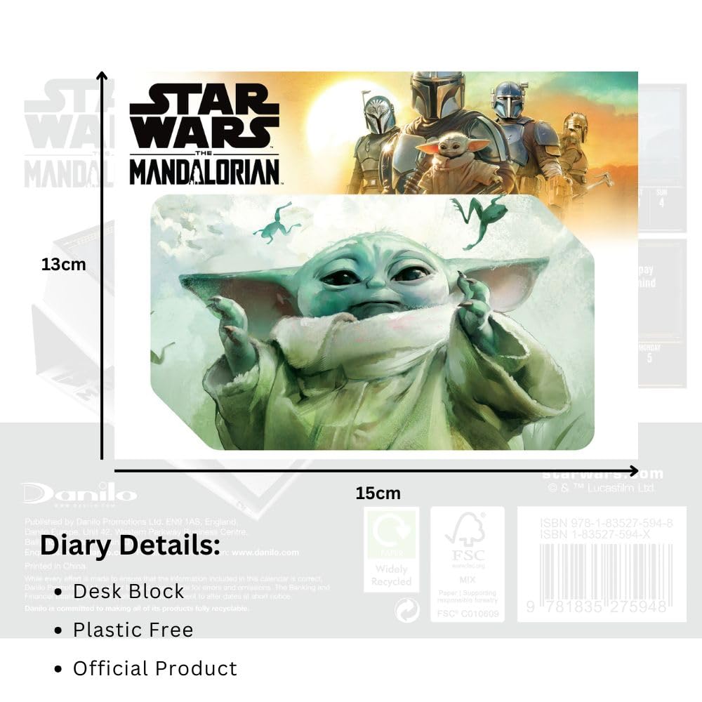 Star Wars The Mandalorian 2026 Desk Block Desk Page a Day Calendar ...