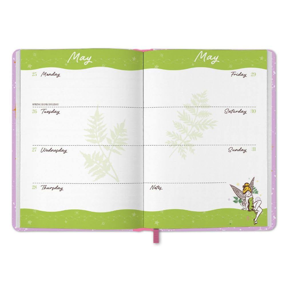 Disney Tinker Bell A6 2026 Diary Week to View - threelittlebears.co.uk