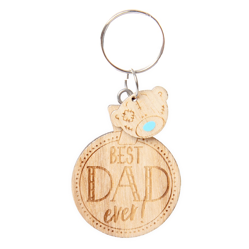 Best Dad Ever Wooden Key Ring - Me To You - threelittlebears.co.uk