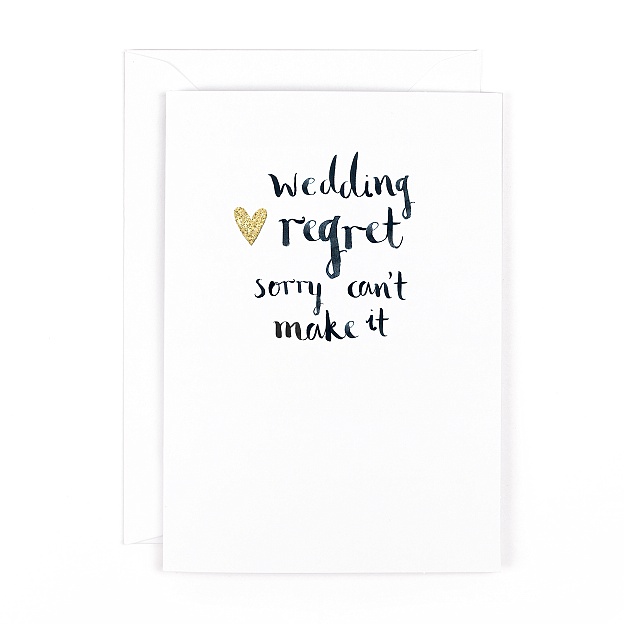 Wedding Regret Sorry Can't Make it - Card - threelittlebears.co.uk