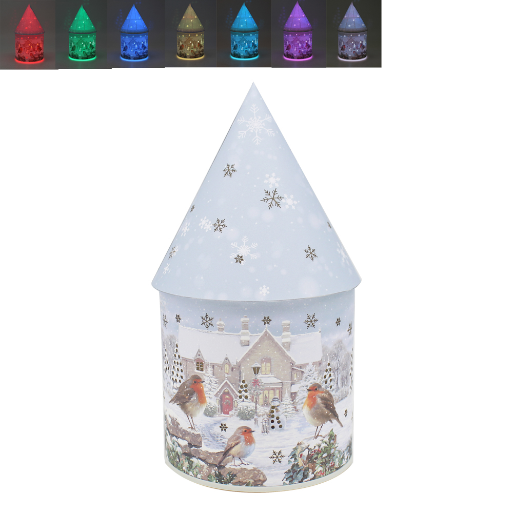 Christmas Robins LED House Light-Up Holiday Ornament - threelittlebears ...