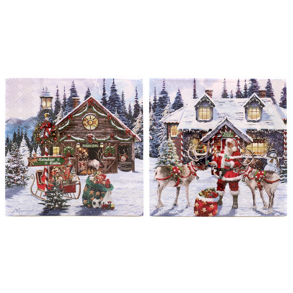 Santa Christmas Pack of 20 Napkins Size 33cm x 33cm - threelittlebears ...