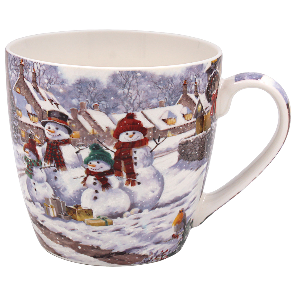 Snowmen Breakfast Mug Cup Festive Gift Boxed - threelittlebears.co.uk