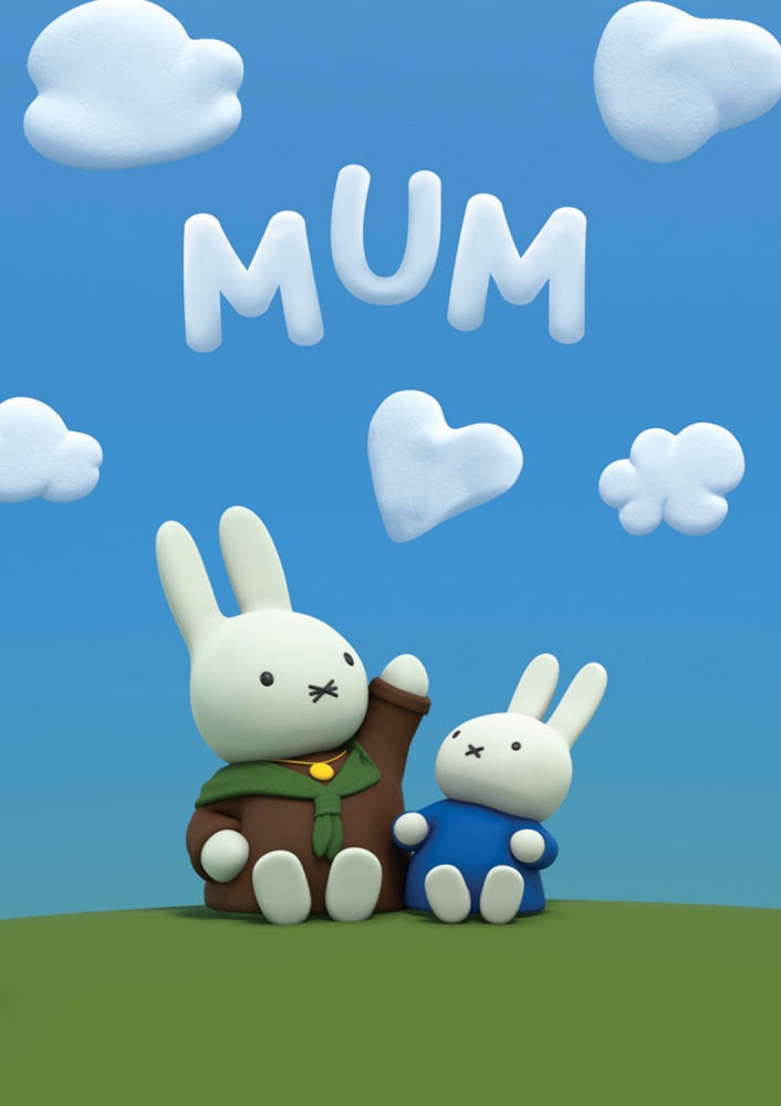 MUM Miffy with Clouds Greeting Card - threelittlebears.co.uk