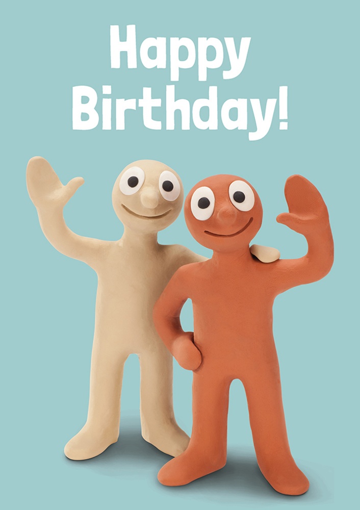 Morph & Chas Happy Birthday Greetings Card - threelittlebears.co.uk