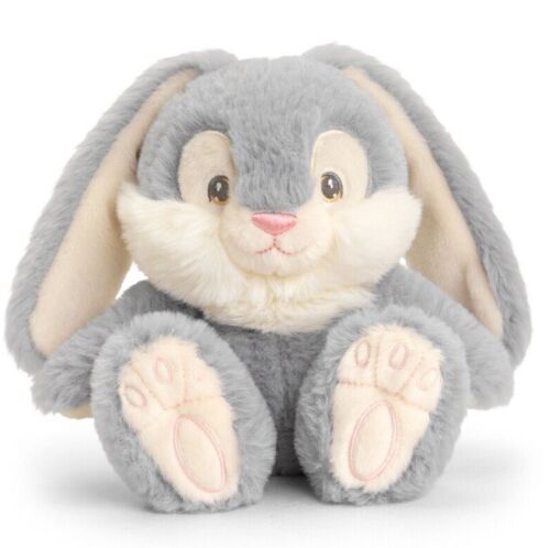Keel Toys Keeleco Grey Patchfoot Rabbit 15cm Eco Plush Soft Toy - threelittlebears.co.uk