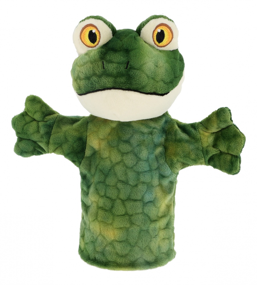 Keel Toys Keeleco Frog Hand Puppet Plush Soft Toy - threelittlebears.co.uk