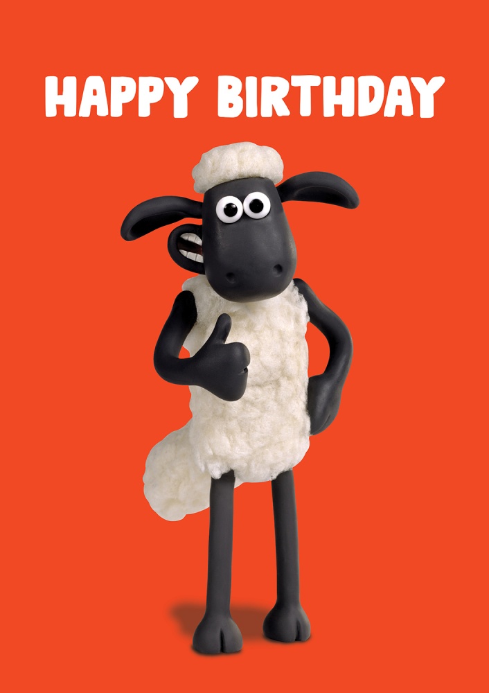 Shaun the Sheep Happy Birthday Thumbs up Greetings Card ...