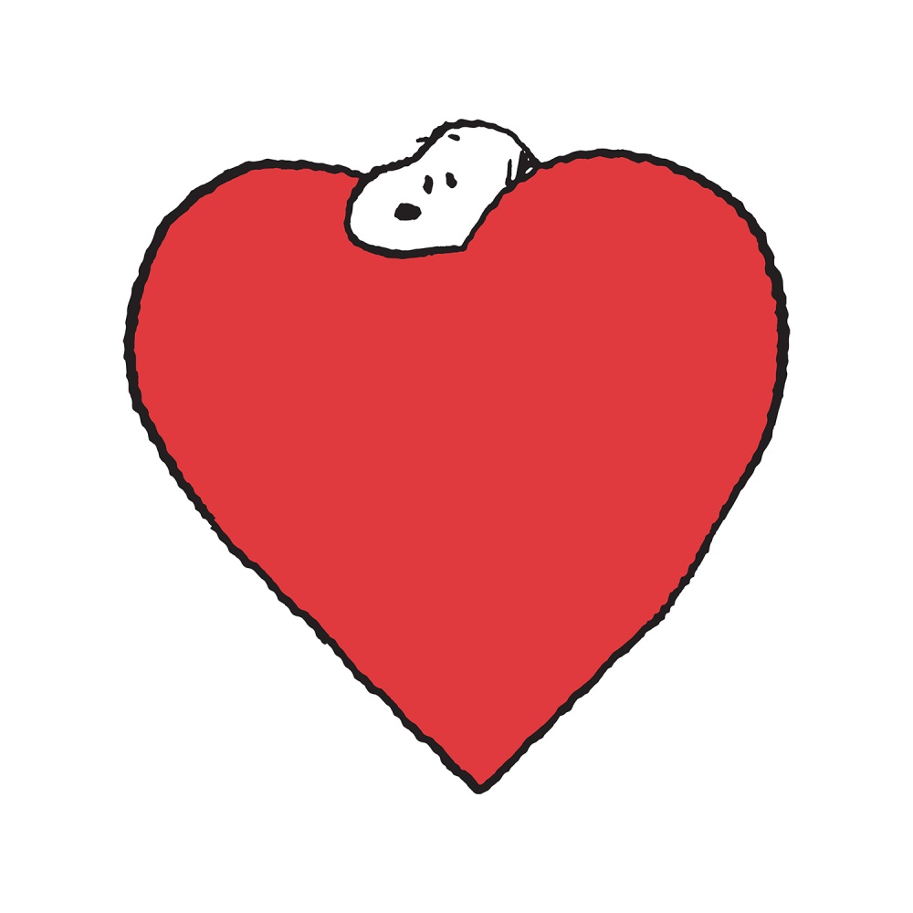 Snoopy With Heart Greeting Card - threelittlebears.co.uk