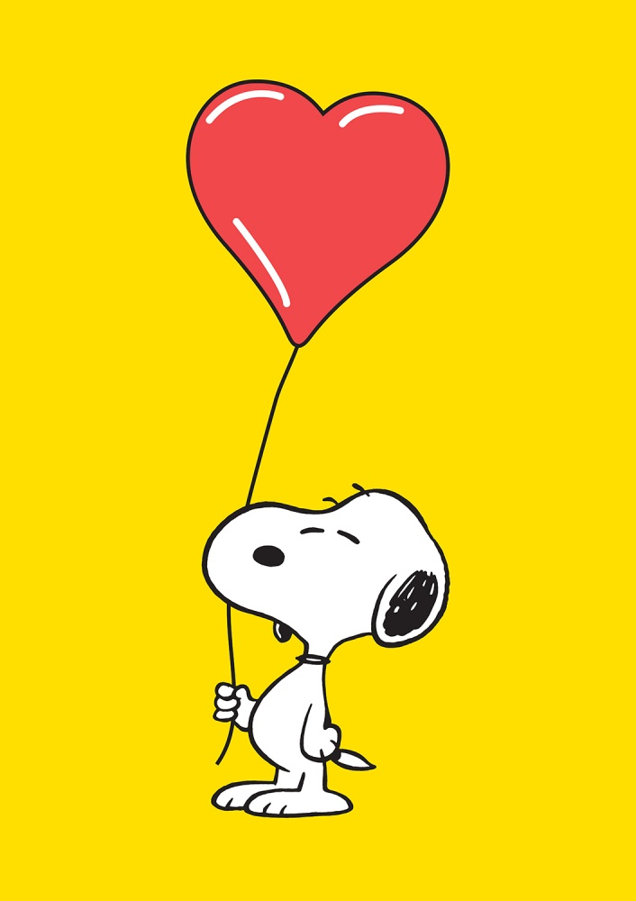 Snoopy Heart Balloon Greeting Card - threelittlebears.co.uk
