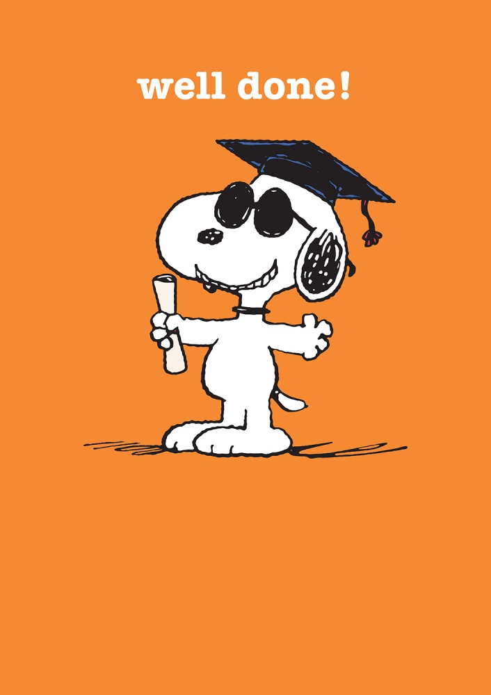 Snoopy Graduation Greeting Card - threelittlebears.co.uk
