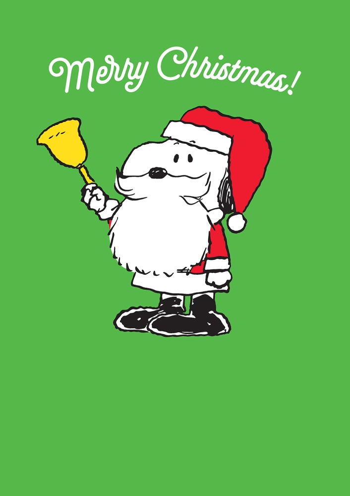 Snoopy Merry Christmas Santa Snoopy Card - threelittlebears.co.uk