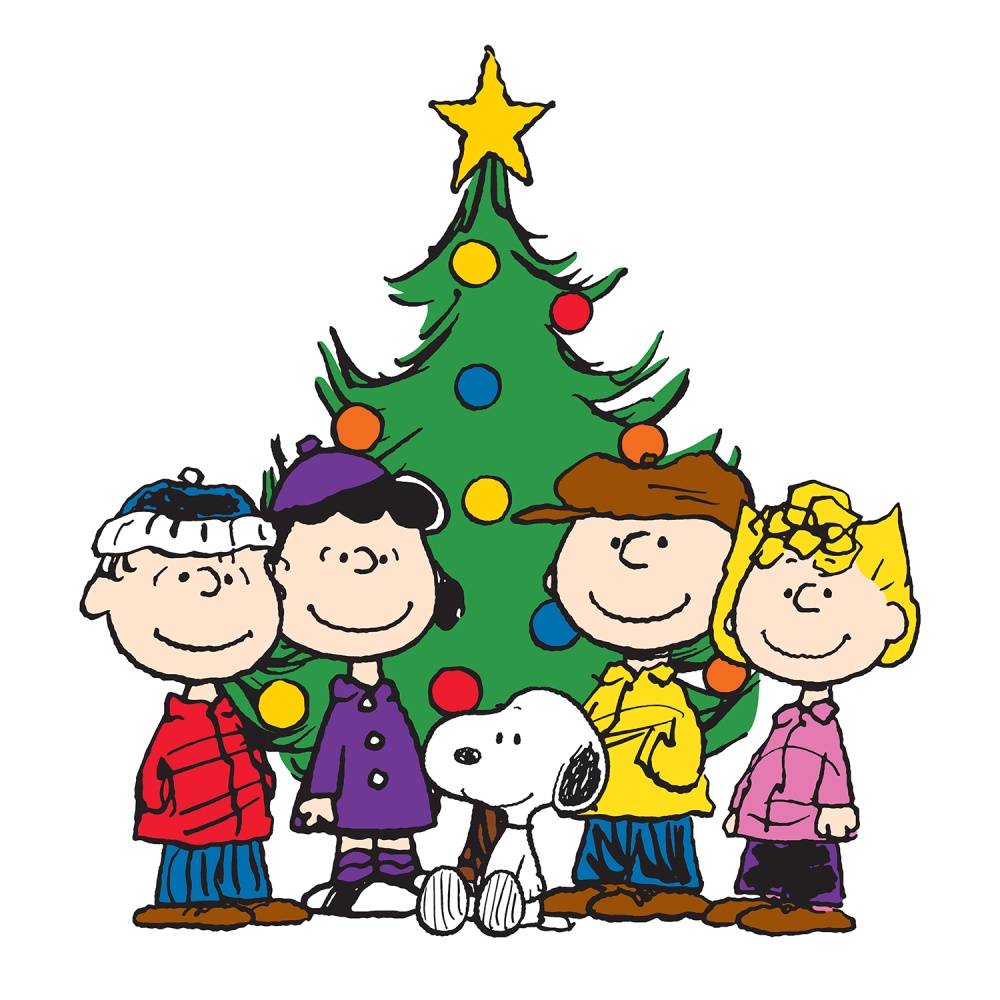Snoopy Friends around the Christmas Tree Christmas Card ...