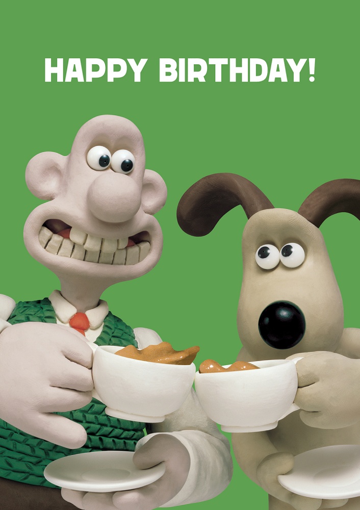 Wallace & Gromit Happy Birthday Cup of Tea Greetings Card ...