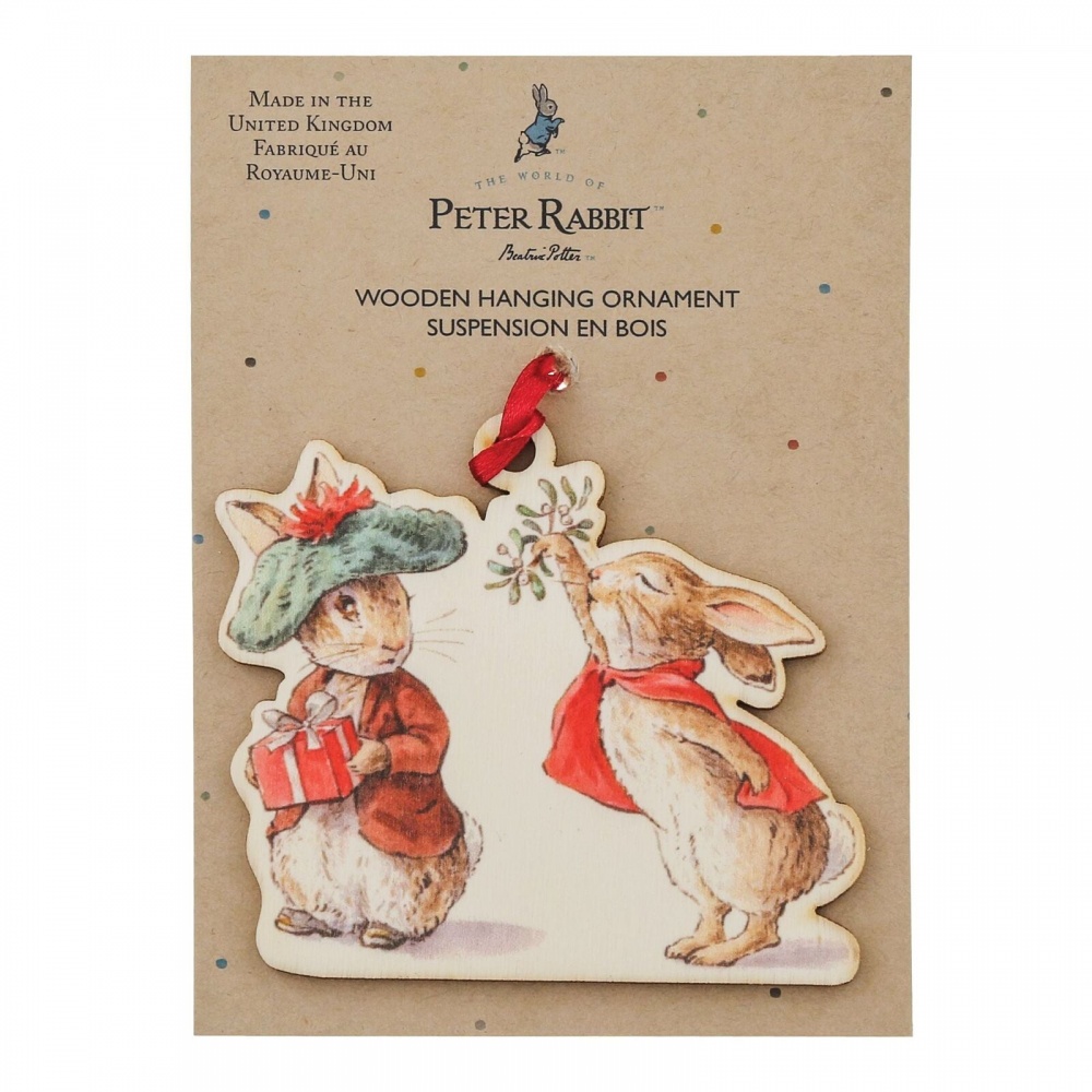 Beatrix Potter Benjamin Bunny and Flopsy Christmas Wooden Hanging ...
