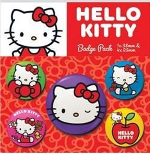 Hello Kitty Colourful Poses Button Badge Set - threelittlebears.co.uk