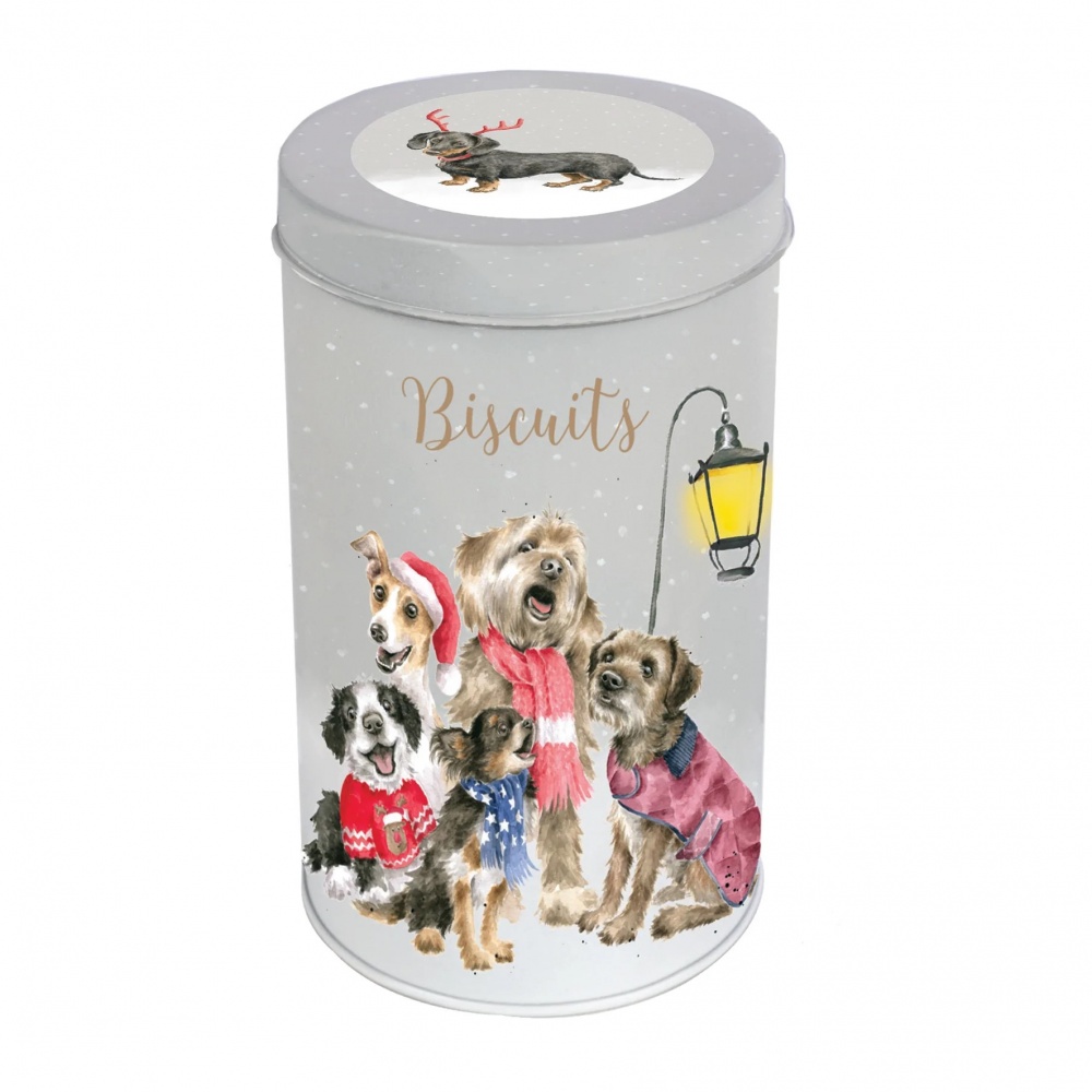 Wrendale O Holy Night Dogs Christmas Biscuit Tin Tube with All Butter ...
