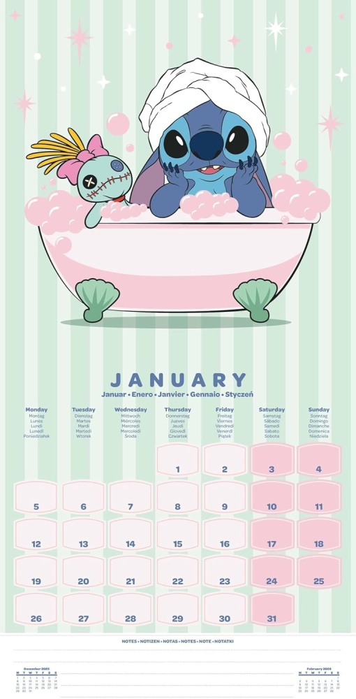 Lilo & Stitch 2026 Calendar Disney - threelittlebears.co.uk