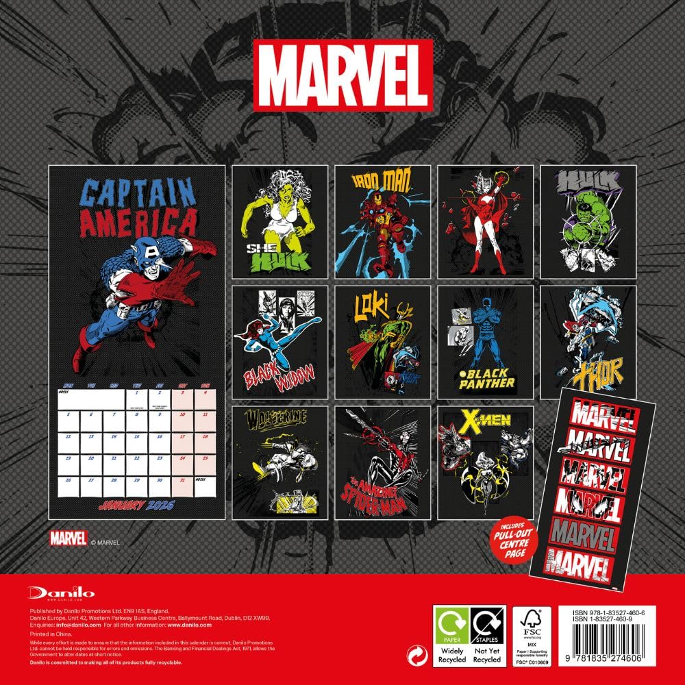 Marvel Comics Calendar 2026 - threelittlebears.co.uk