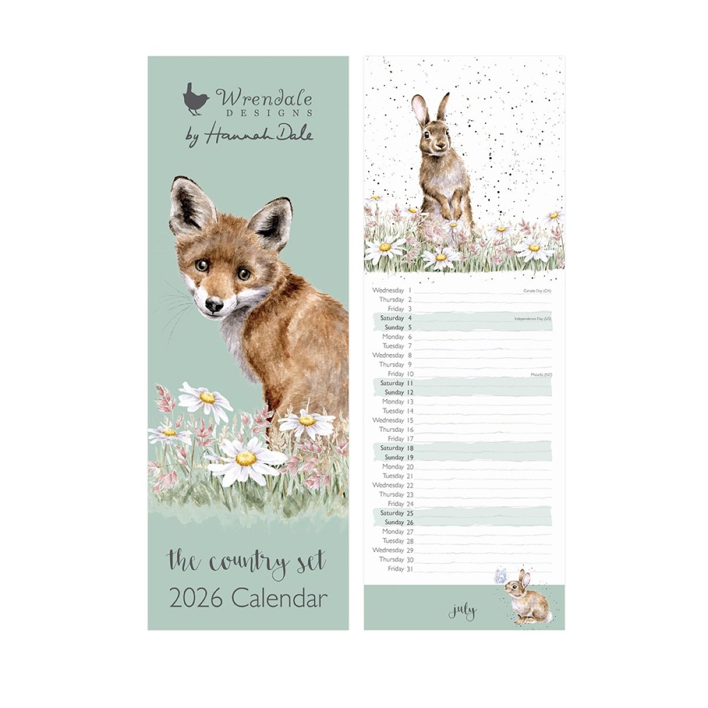 Wrendale Designs The Country Set Slim Line Calendar 2026 ...