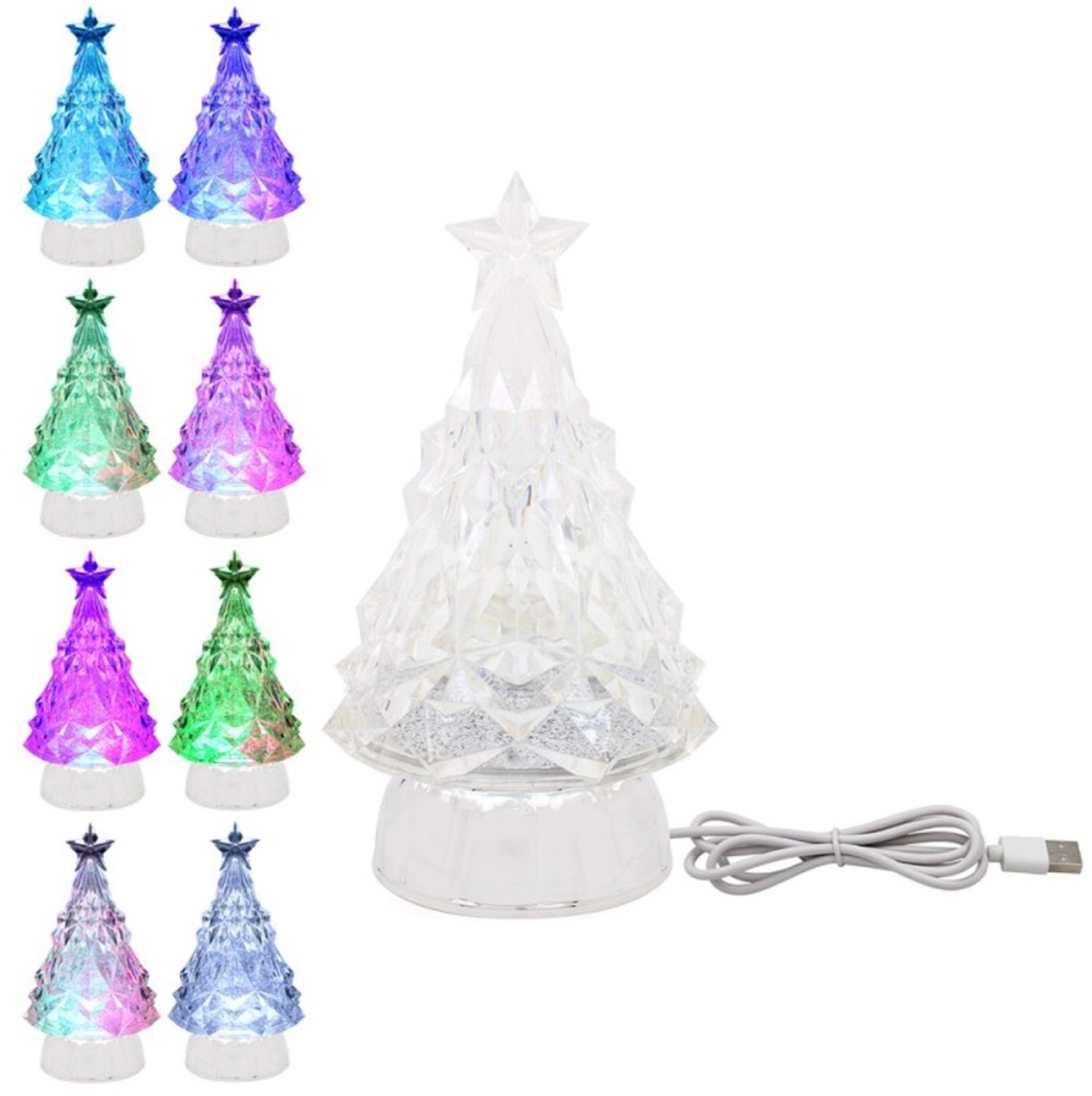 Glitter Christmas Tree Decoration With Colour changing LED Lights ...