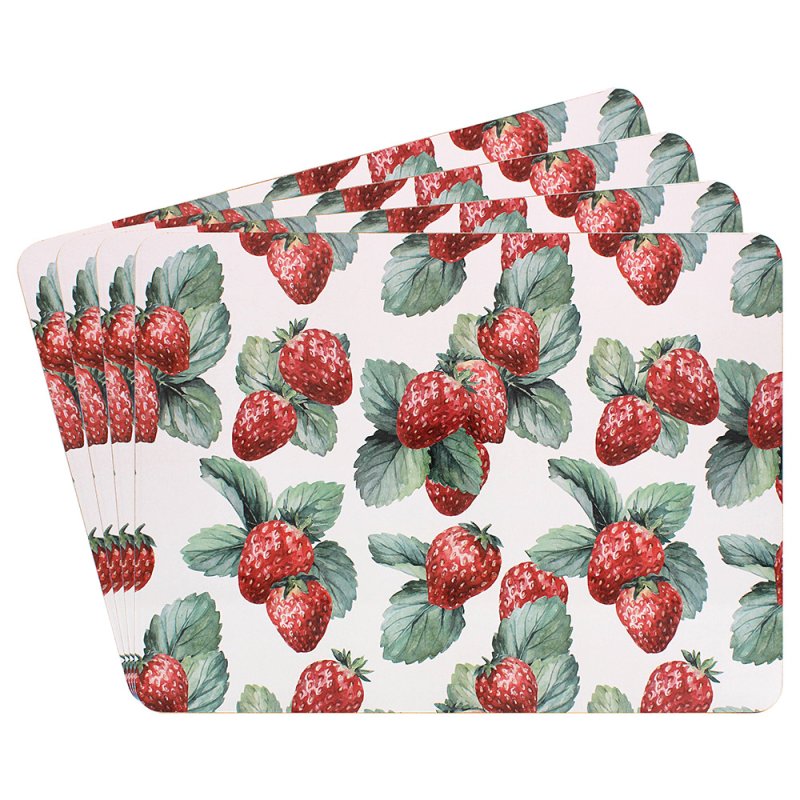 Strawberry Field Set Of 4 Placemats - threelittlebears.co.uk