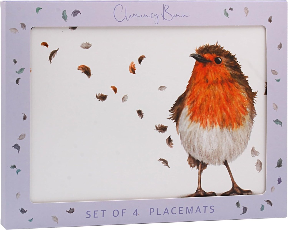 Clemency Bunn British Birds Set Of 4 Placemats Goldfinch Blue Tit Robin ...