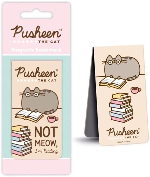 Pusheen Not Meow I'm Reading Magnetic Bookmark - threelittlebears.co.uk
